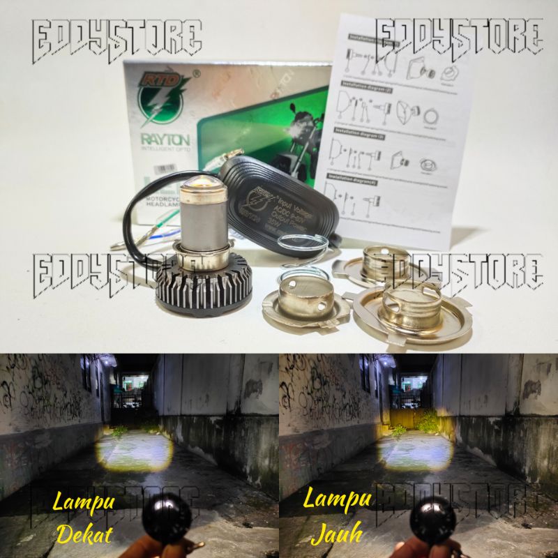 Rtd 雷頓 Led 大燈 M01G 摩托車大燈散熱風扇 AC DCH6 H4 H7 35w | 蝦皮購物