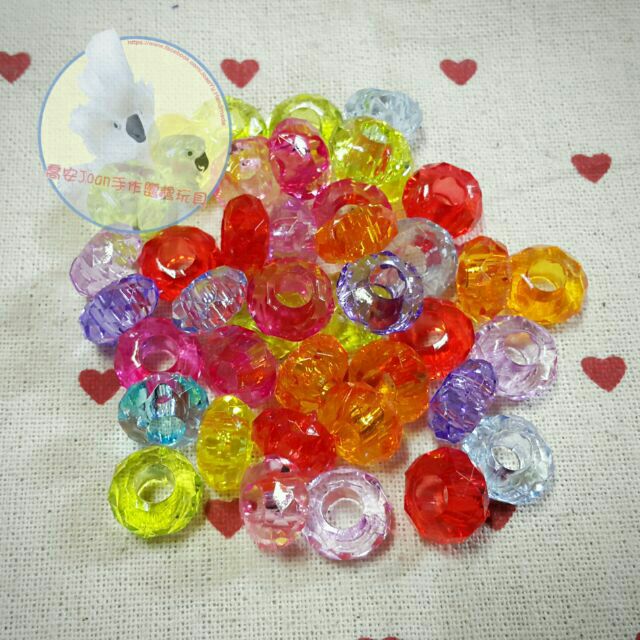 ☆喬安Joan手作鸚鵡玩具☆ 壓克力大孔車輪珠10入 | 蝦皮購物
