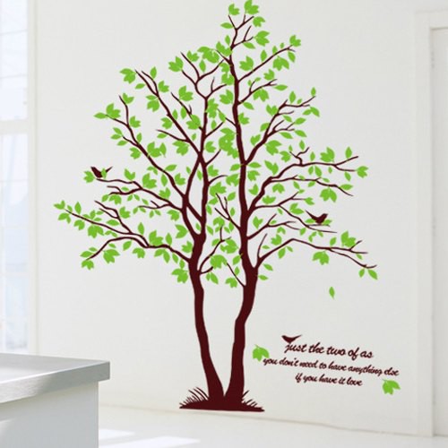 壁貼 情侶樹 牆貼 背景貼 無痕壁貼 花草壁貼 Coobuy | 蝦皮購物