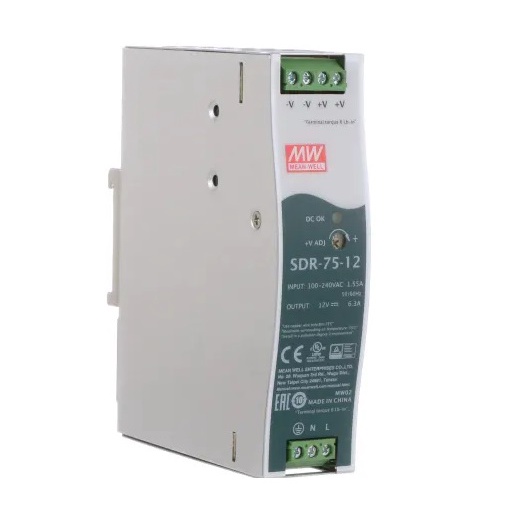 SDR-75-12 75.6W 12V 6.3A MEAN WELL DIN 導軌電源供應器(含稅)【佑齊企業】 | 蝦皮購物