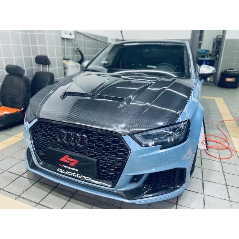 奧迪 audi S3 碳纖維 引擎蓋 後繞流 套件 | 蝦皮購物