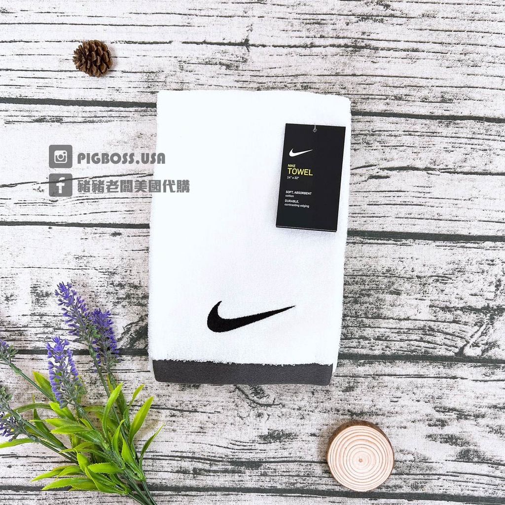 【豬豬老闆】NIKE FUNDAMENTAL TOWEL 運動 毛巾 黑 NET17010MD 白 NET17101MD | 蝦皮購物
