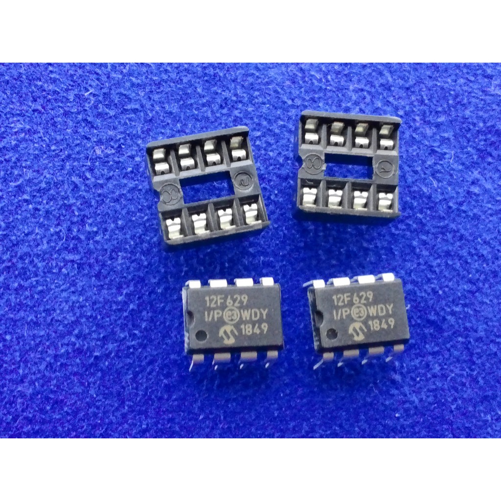 PIC 12F629 微處理器 DIP-8 單晶片 1組2個 + 2個IC插座 | 蝦皮購物