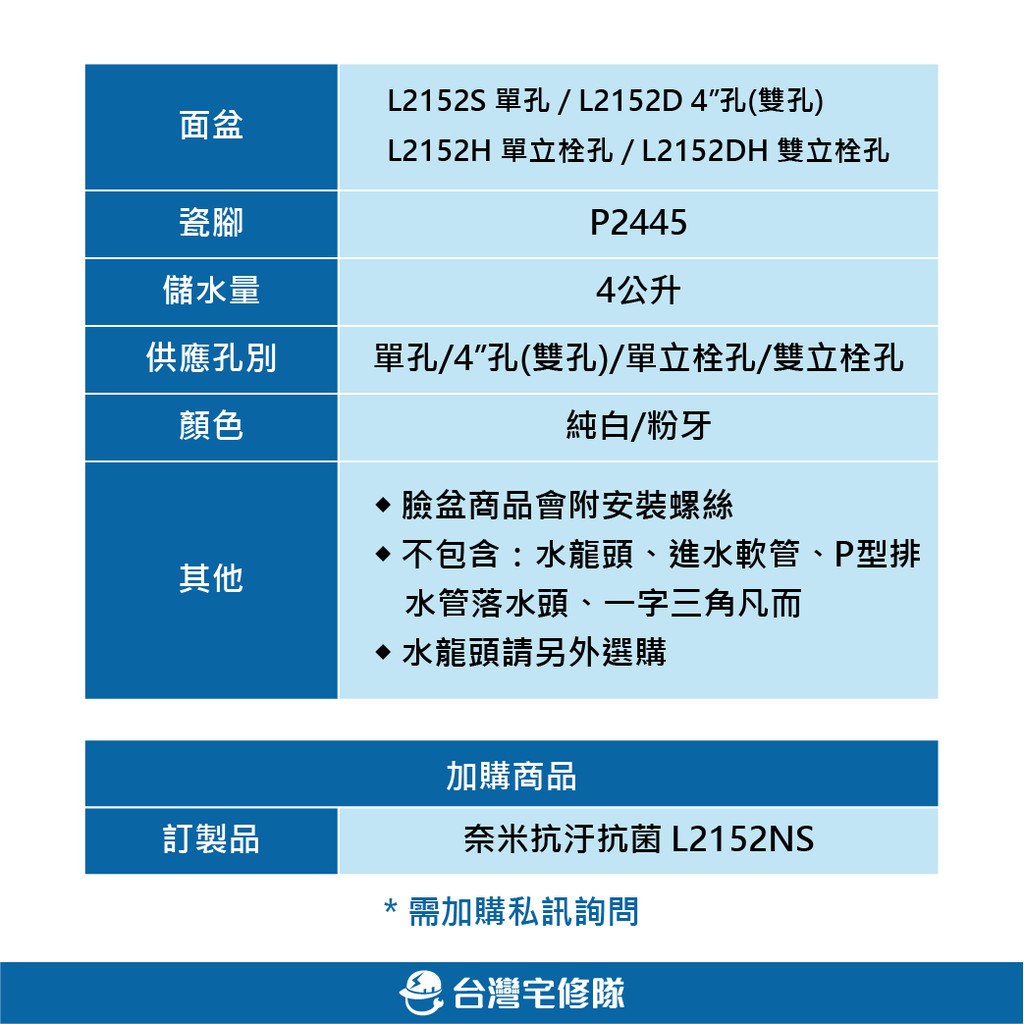 Caesar 凱撒衛浴 面盆組 L2152 長腳 洗臉盆 臉盆 洗手槽－台灣宅修隊17ihome | 蝦皮購物