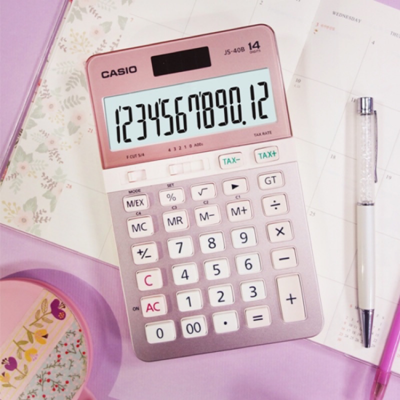 Casio 櫻花限定版 JS-40B JS 40B 計算機 玫瑰金 櫻花粉 | 蝦皮購物