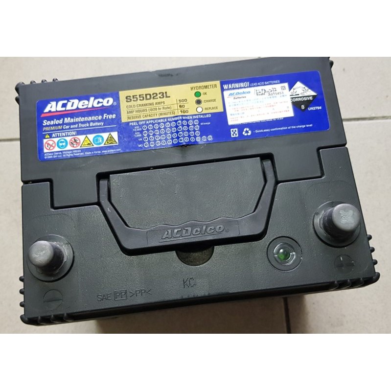 (二手中古汽車電池) ACDelco 55D23L-SMF 免保養汽車電池 數值漂亮，品項優 | 蝦皮購物