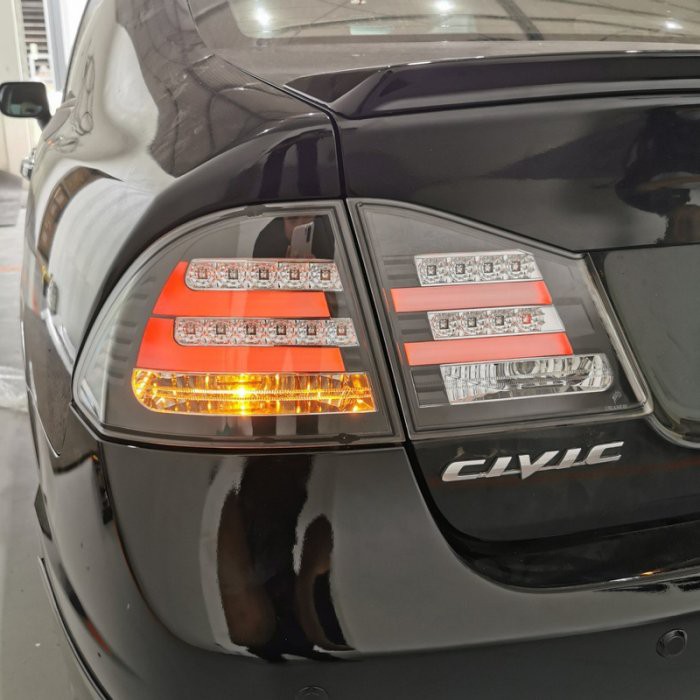 DIY 商城 HONDA CIVIC 喜美八代 C8 光柱 LED 尾燈 晶鑽藍光 燻黑 兩款 HID | 蝦皮購物