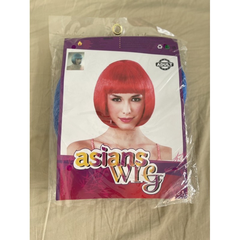Asian wig Halloween/ Party/ Cosplay 短直 鮑伯假髮 藍色 | 蝦皮購物