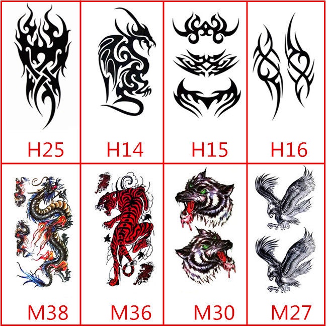 優選好物 紋身貼防水持久手臂龍虎狼頭老鷹圖騰蠍子麒麟胸前胸口逼真刺青貼 a3Ty | 蝦皮購物