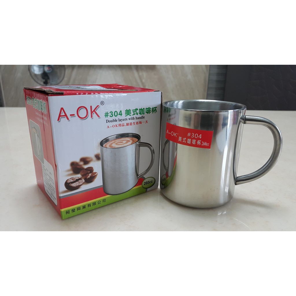 好相廚五金 咖啡杯 AOK304不鏽鋼雙層隔熱美式咖啡杯 隔熱杯 咖啡杯 不鏽鋼杯 口杯 水杯 防燙杯 | 蝦皮購物