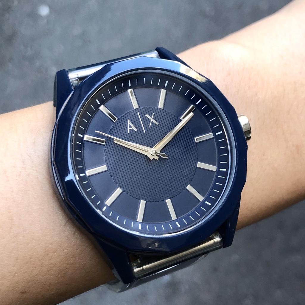 ARMANI EXCHANGE AX AX2631 亞曼尼 手錶 44mm 藍面盤 藍橡膠錶帶 男錶女錶 | 蝦皮購物