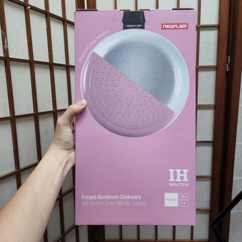NEOFLAM Reverse抗菌彩色大理石系列 20cm 平底鍋（電磁底）-粉色內白大理石 | 蝦皮購物