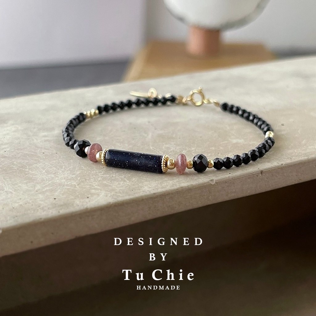 現貨實拍 藍沙石 黑尖晶 防小人 避邪 手鍊 手環 手鏈 TUCHIE | 蝦皮購物