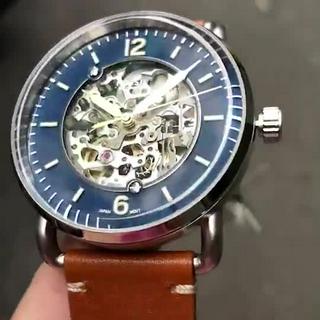 現貨全新真品 FOSSIL ME3159 手錶 42mm 機械錶 藍色面盤 雙面簍空 咖啡色皮錶帶 男錶女錶 | 蝦皮購物