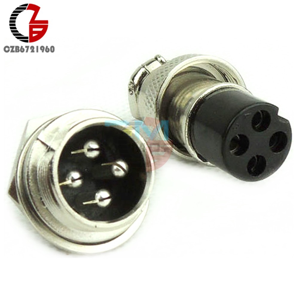 1 對 GX16 GX16-4 4P 4Pin 16mm 公母線面板安裝連接器螺絲插頭圓形航空連接器插座插頭 | 蝦皮購物