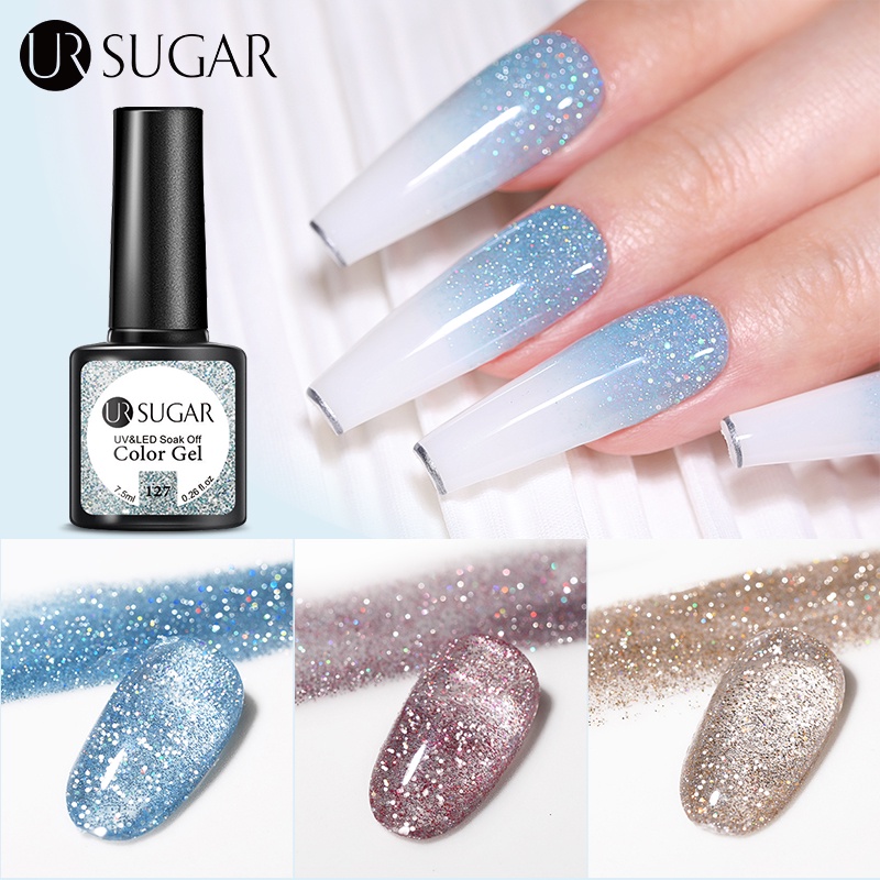 UR SUGAR 7.5ml 碎鑽膠 閃光指甲油凝膠 鐳射光撩膠 甲油膠 美甲凝膠 UV LED 凝膠指甲色美甲 | 蝦皮購物