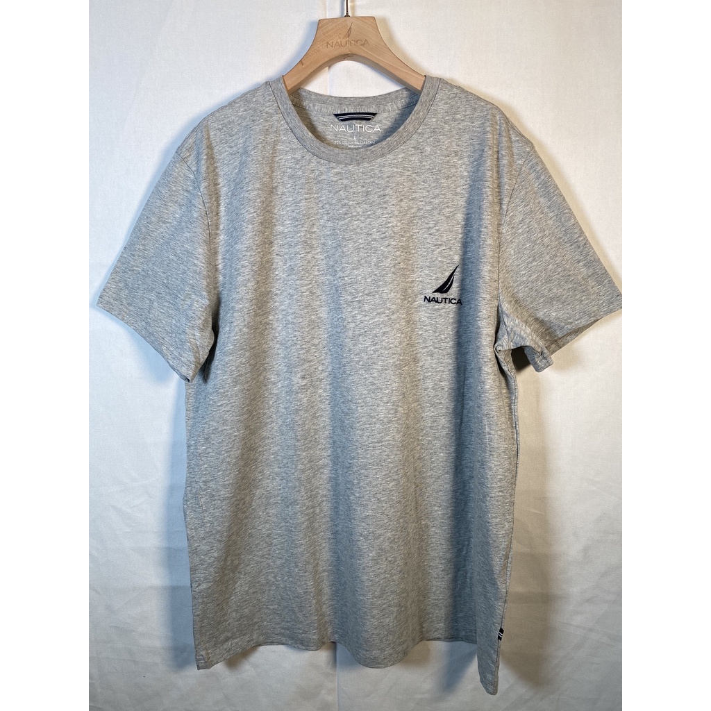 Nautica 美國帆船 男 短袖T恤 圓領短T 必買！小NAUTICA刺繡 灰 S～XXL號 有大尺碼 | 蝦皮購物