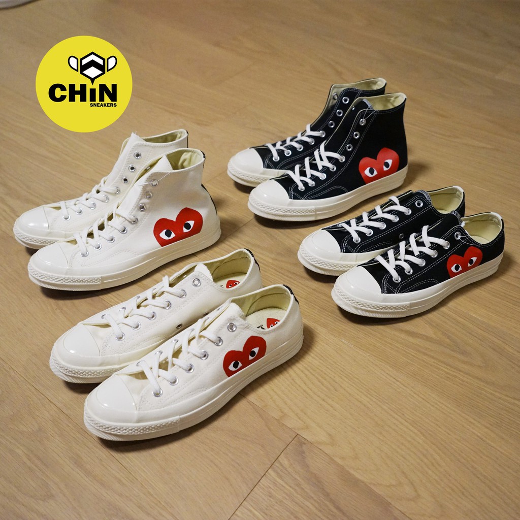 ☆CHIN代購☆Cdg Converse 1970 川久保玲 低筒 愛心 黑米 帆布鞋 150206C 150207C | 蝦皮購物