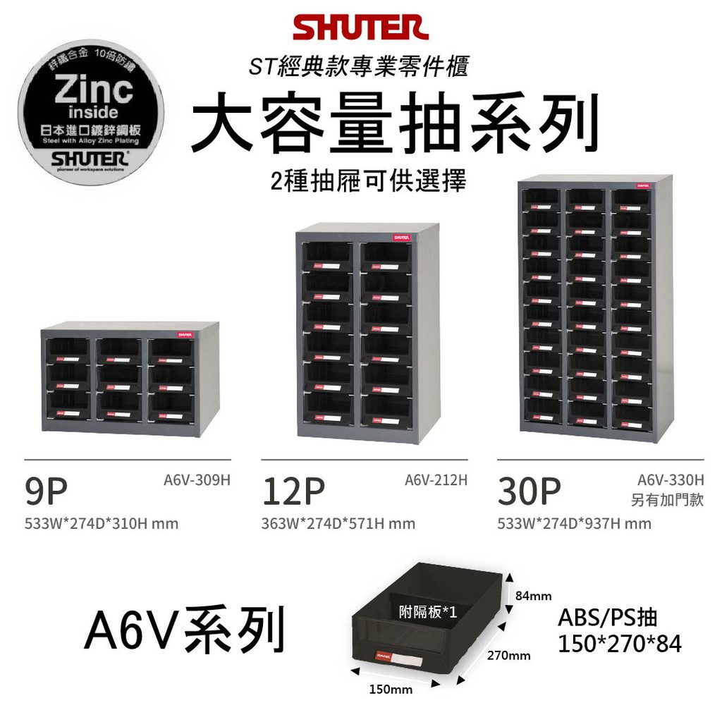 樹德 零件櫃 A6V系列 多格抽屜 大容量抽屜 樹德收納櫃 五金收納 物料櫃 置物櫃 ABS抽 PS抽屜 樹德零件櫃 | 蝦皮購物