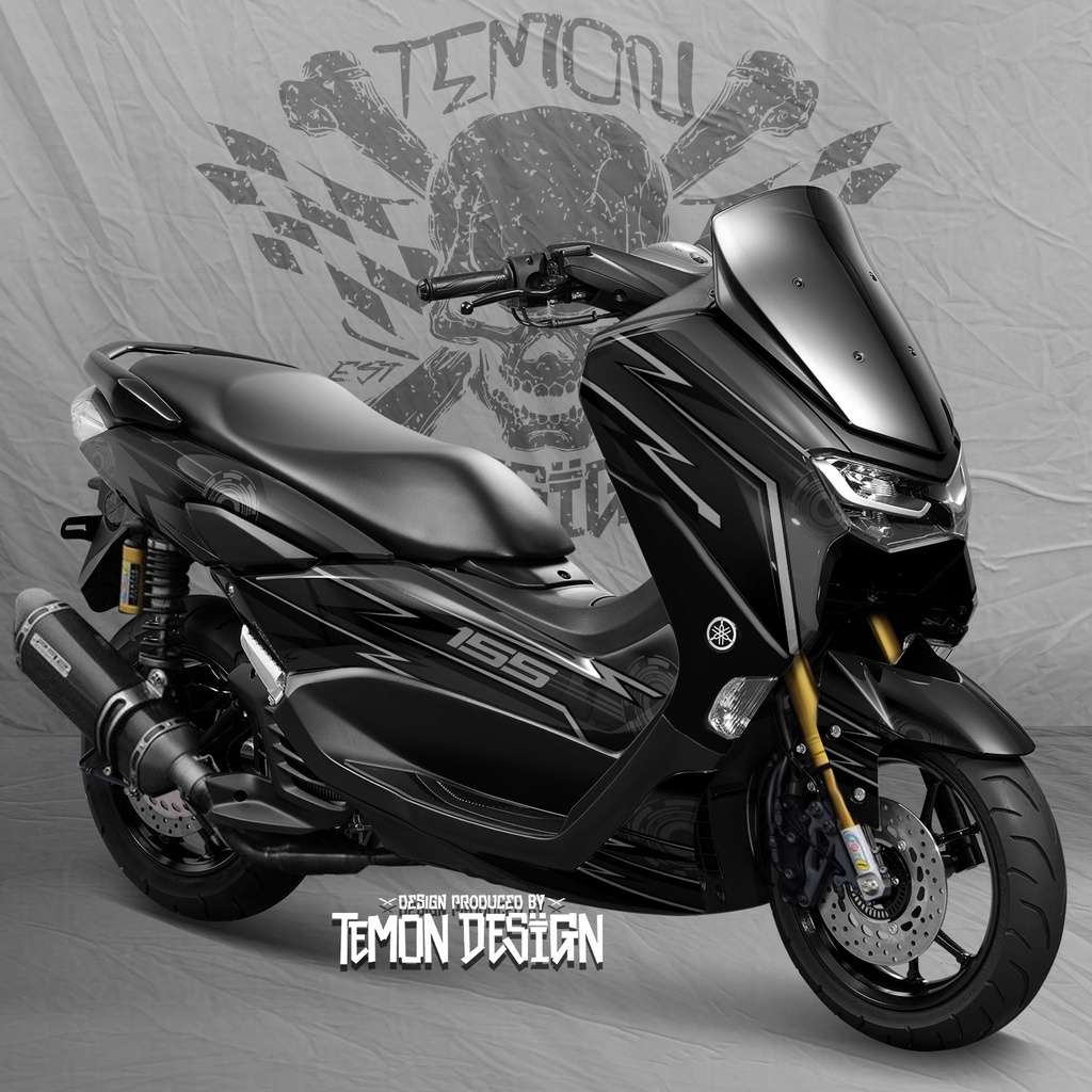 Nmax 全身貼花貼紙 Nmax 新 2021 全設計簡約黑色奶油 | 蝦皮購物