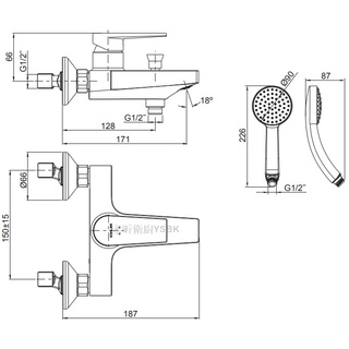 KOHLER Taut 沐浴龍頭(啞光黑) K-74036T-4-BL | 蝦皮購物