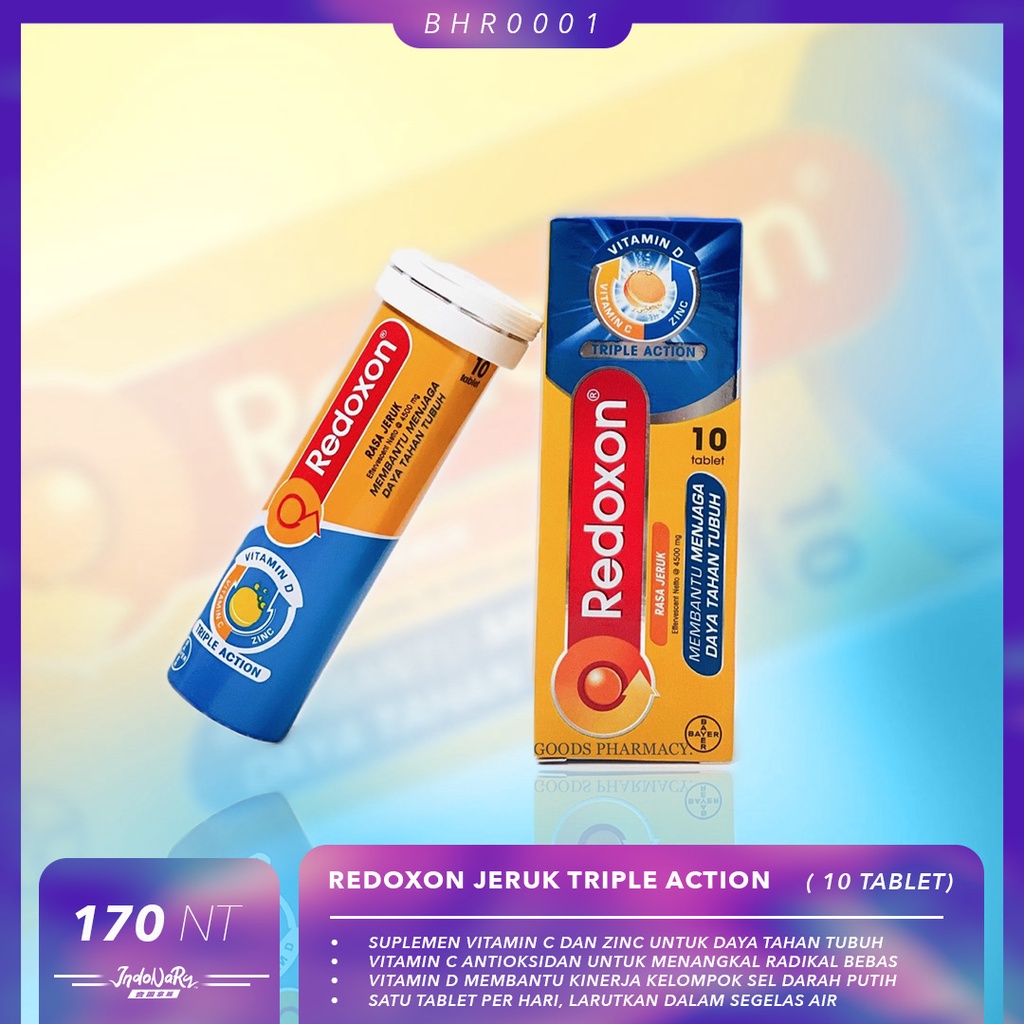 Redoxon Rasa Jeruk Vitamin C Triple力度伸維他命C+D+鋅發泡錠柳橙口味 | 蝦皮購物