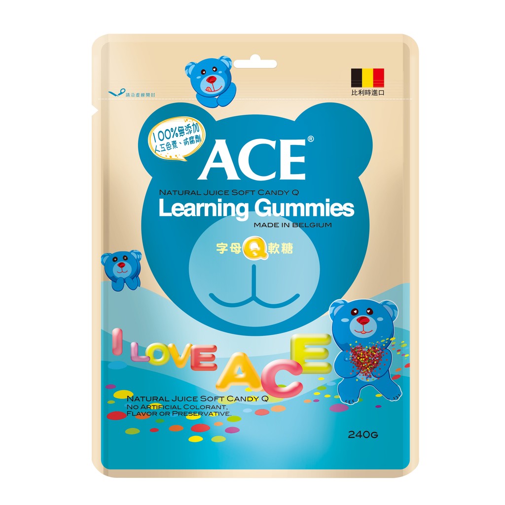 現貨~ ACE天然軟糖系列 水果/字母/無糖 100%比利時進口 ACE軟糖 無糖Q可樂軟糖44g | 蝦皮購物