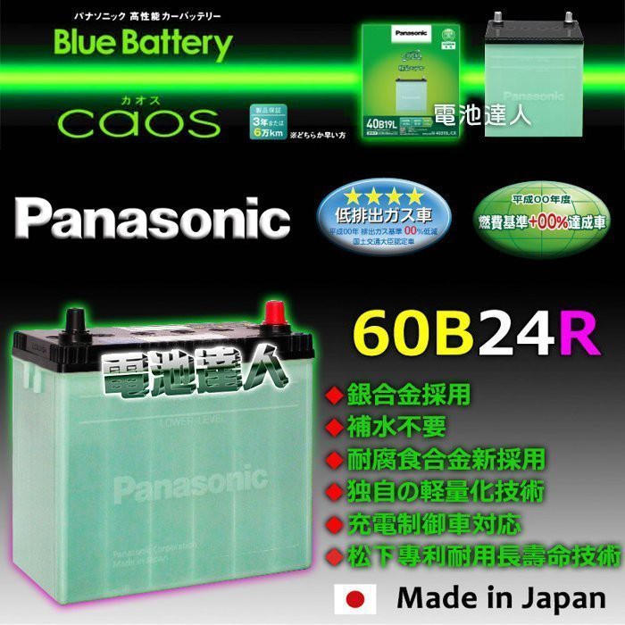 新莊【電池達人】日本原裝 國際牌 60B24R 電池 鈴木汽車 SX4 JIMNY SUZUKI SWIF VITARA | 蝦皮購物