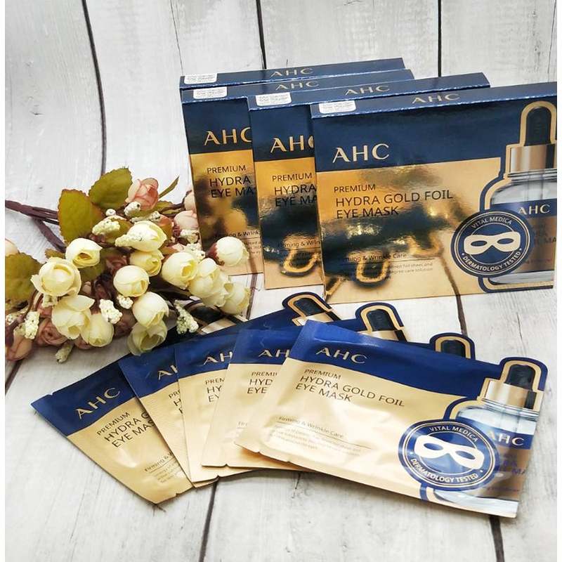 【曖美妝】 韓國 AHC 頂級水潤金箔眼膜 (7ml*5ea) | 蝦皮購物