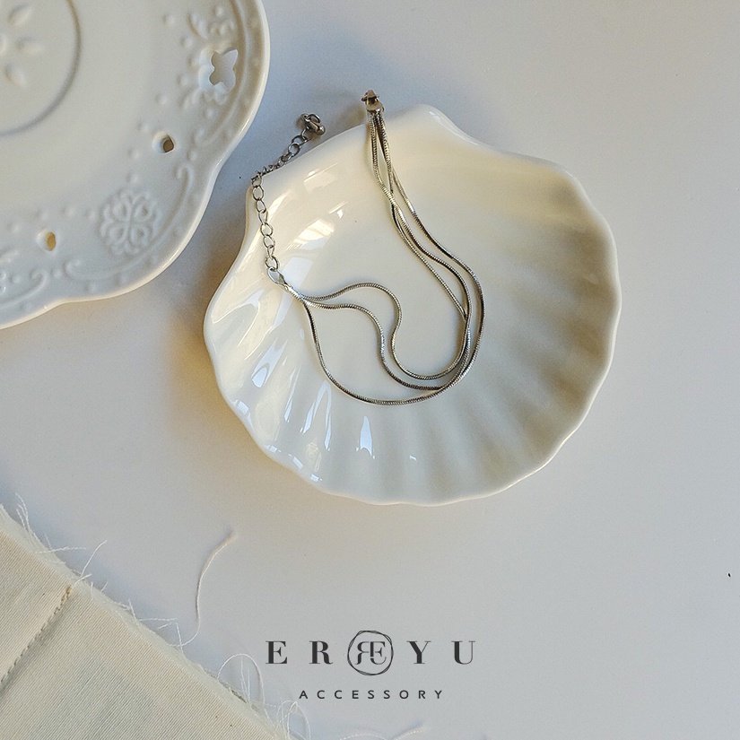 【ERYU】現貨｜最初的溫柔 - 多層鍍銀手鍊 可調式手鍊 | 蝦皮購物