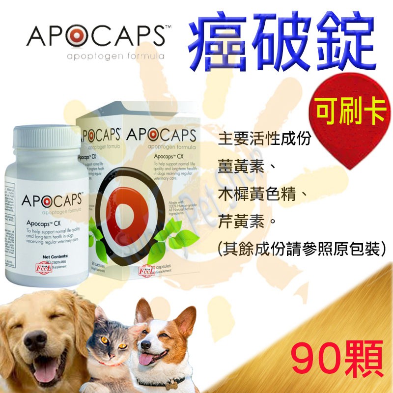 [全館可刷卡,公司貨] 美國 Apocaps CX 癌破錠 寵物營養保健食品90錠 | 蝦皮購物