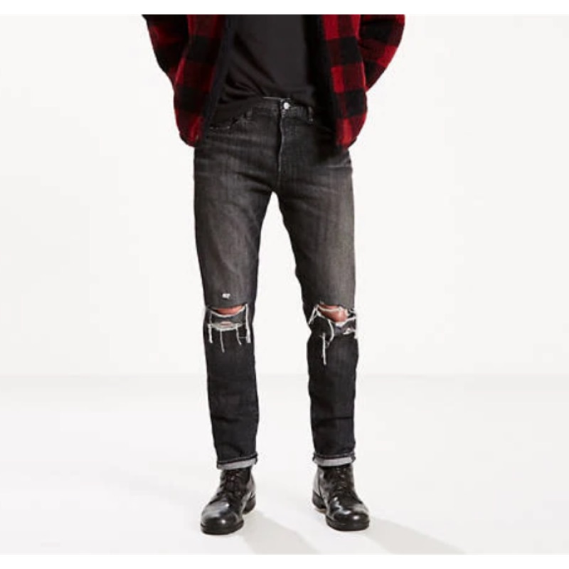 全新現貨 Levi's LEVIS 501® Taper Fit Jeans 黑色窄管窄版刀割破壞 W32 x L32 | 蝦皮購物
