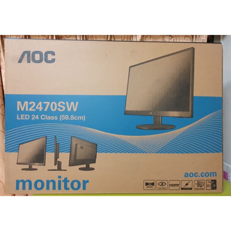 AOC M2470SW 24吋 液晶顯示器 LED 寬螢幕 支援壁掛 | 蝦皮購物