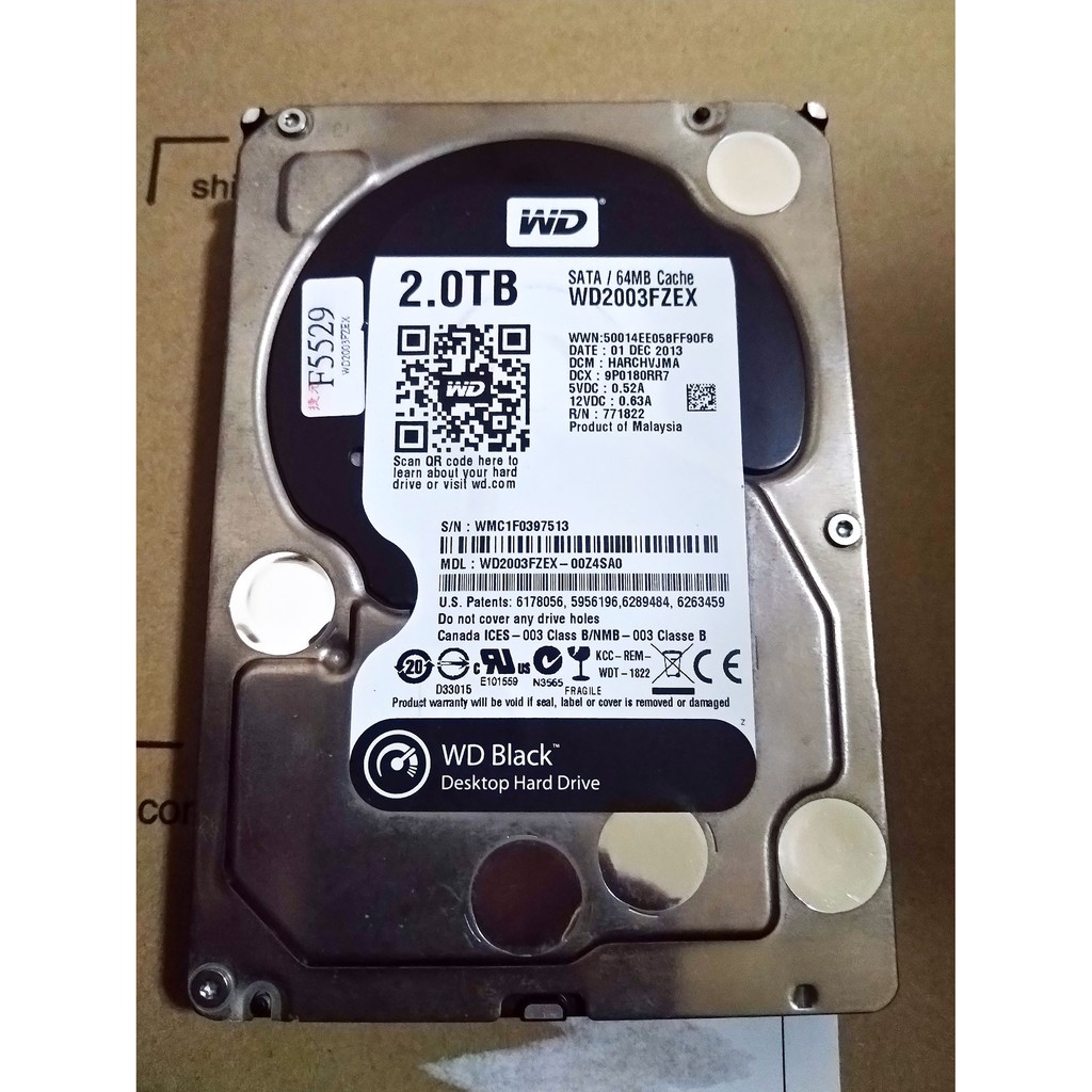 WD 黑標 2TB BLACK 3.5吋 硬碟 SATAIII 2T 黑標硬碟 WD2003FZEX | 蝦皮購物