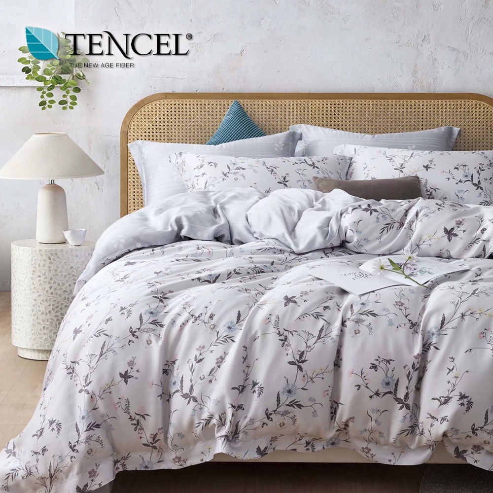 40支100%純天絲TENCEL【單人 雙人 加大 特大組合】規格可選 35公分 床包四件組 床罩七件組 花飛花舞 | 蝦皮購物