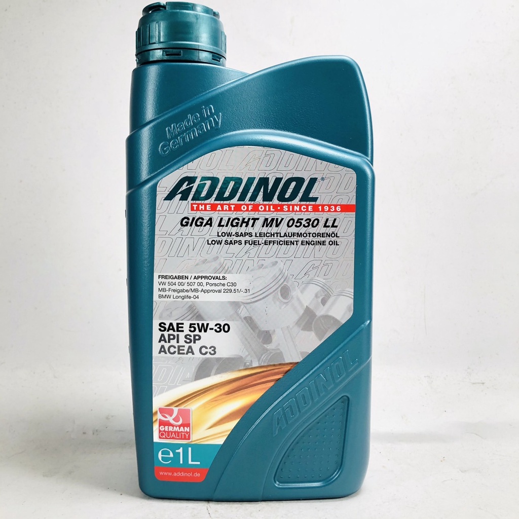 [機油倉庫]ADDINOL GIGA LIGHT MV LL 0530 5W-30 5W30合成機油 | 蝦皮購物