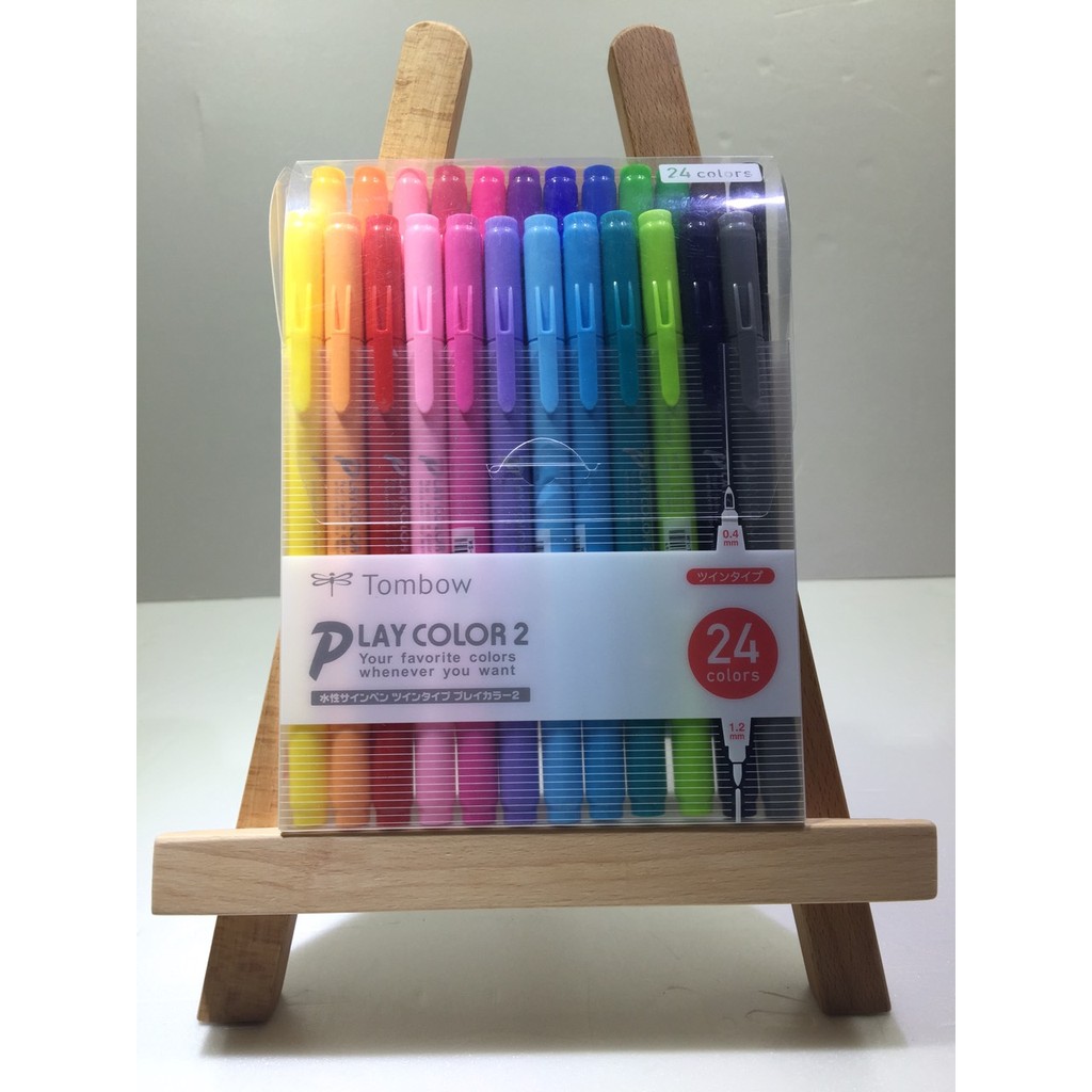 小資媽媽 日本蜻蜓牌 Tombow Playcolor 2 玩色彩雙頭筆 24色(不含畫架) | 蝦皮購物