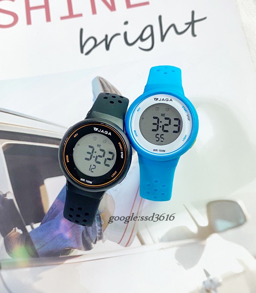 JAGA捷卡新款 兒童電子錶 矽膠錶帶 大液晶運動錶 游泳錶 水上運動 學生錶 生日禮物 多功能CP值高 M1214 | 蝦皮購物