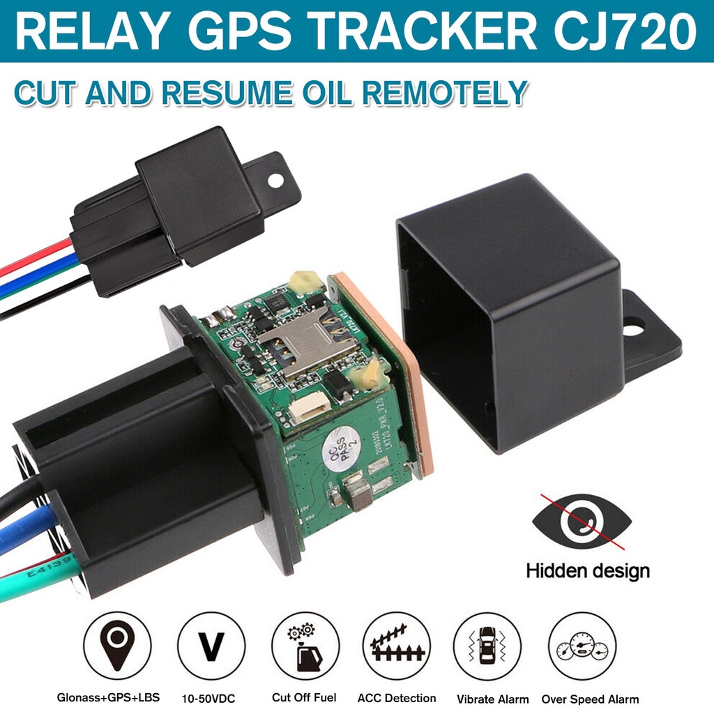 Car GPS Tracker Hidden Relay-Shape Security Tracking Anti-th | 蝦皮購物