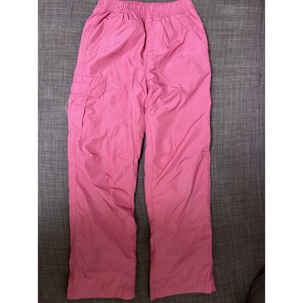 （二手）玫瑰粉紅色Lativ內刷毛雙層防風褲M（130-140cm) | 蝦皮購物