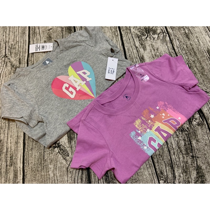 JN美國代購~ 美國 Gap 女童 (3y/4y/5y) 短袖 愛心 logo上衣 | 蝦皮購物