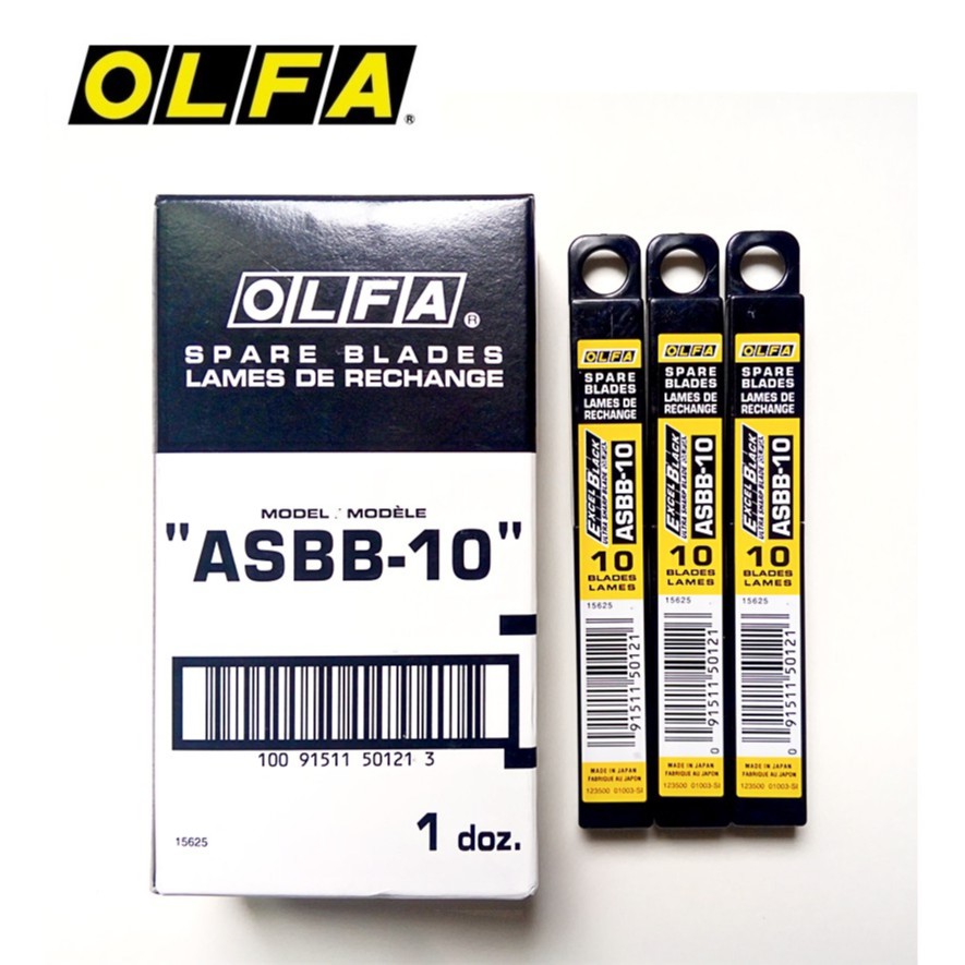 《Hi-Bookstore》OLFA ASBB-10日本 超銳利 黑刃 美工刀 刀片 10片裝 | 蝦皮購物