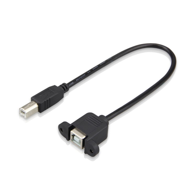 US-186 全新 USB2.0 B公 對 B母 延長線 訊號線 帶耳可鎖螺絲固定 中心孔距30mm 線長自選 | 蝦皮購物