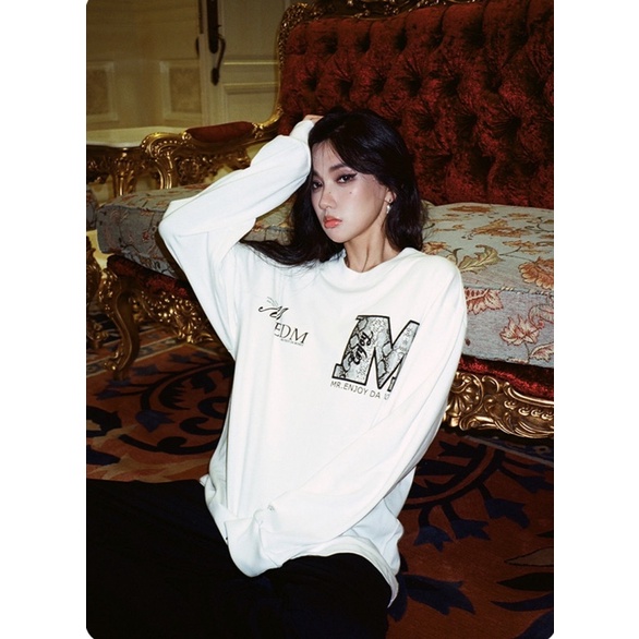 [Conception Select]MEDM 經典 蛇紋刺繡 標語 重磅 純棉 長袖 | 蝦皮購物