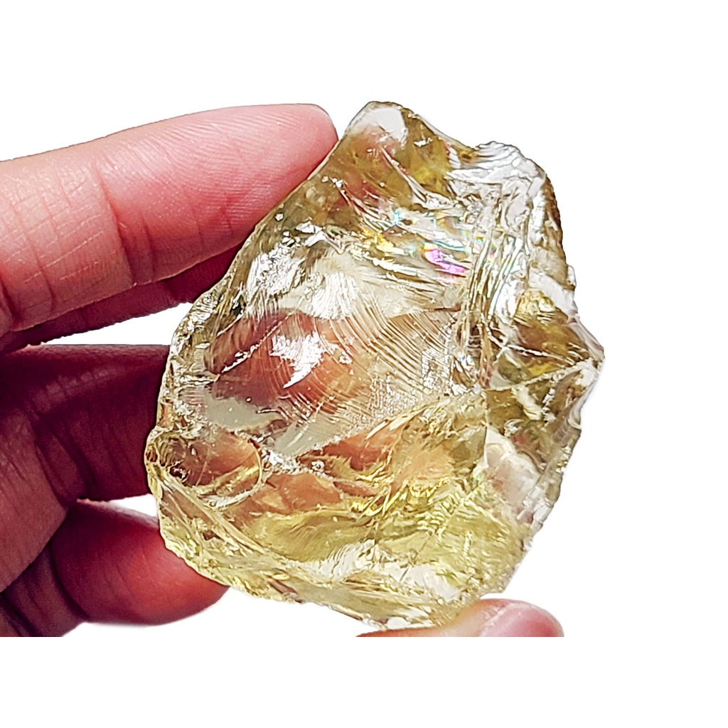 ***原礦屋*** 招財美物！對應臍輪！A級巴基斯坦無燒黃水晶原礦41.07g (帶彩虹光)！ | 蝦皮購物