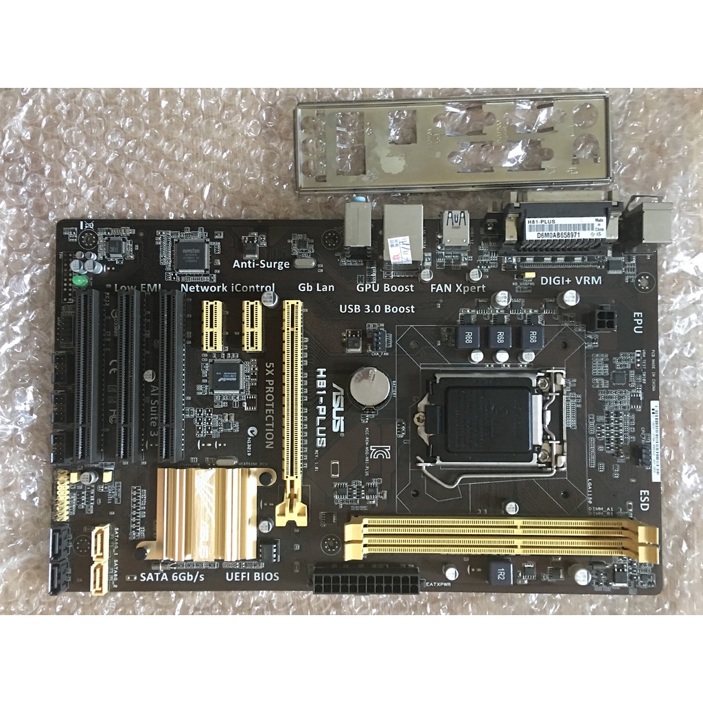 華碩 ASUS H81-PLUS 主機板 支援1150位腳 含檔板 | 蝦皮購物