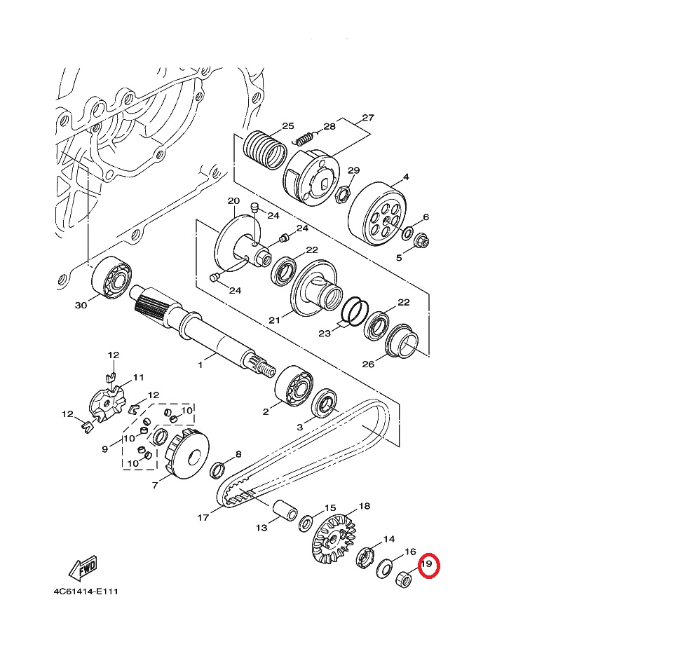 YAMAHA 原廠 勁戰 一 二 三 代 GTR BWS RS CUXI 前普利 六角螺帽 料號：95307-12700 | 蝦皮購物