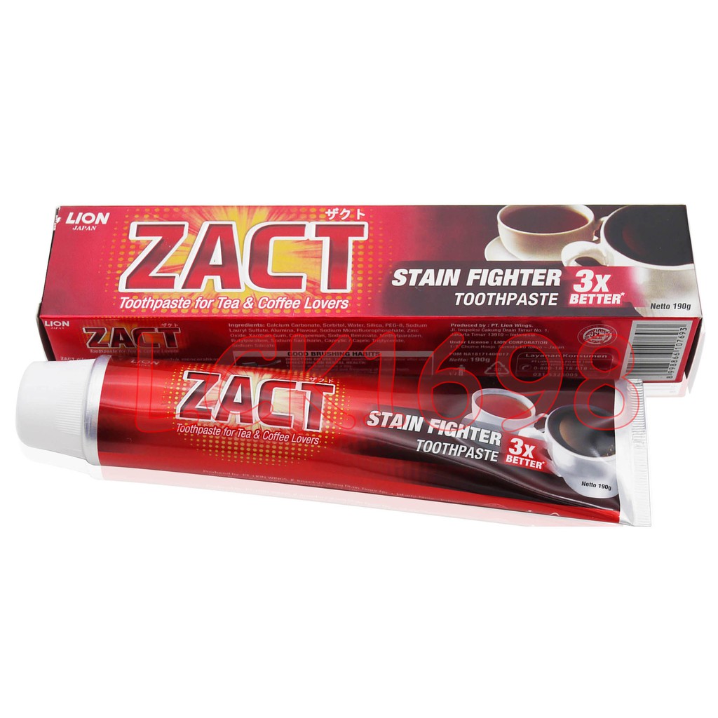 ＊微風小舖＊LION 獅王 ZACT 漬脫牙膏 190g 去除茶漬/咖啡垢配方 | 蝦皮購物
