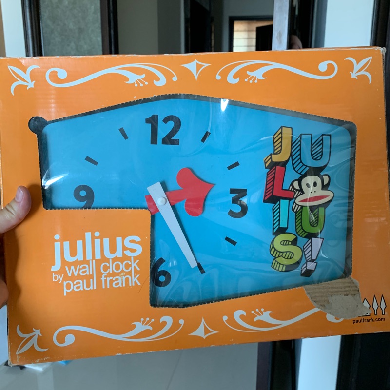 Julius wall clock 大嘴猴木質時鐘古董掛鐘Paul frank | 蝦皮購物