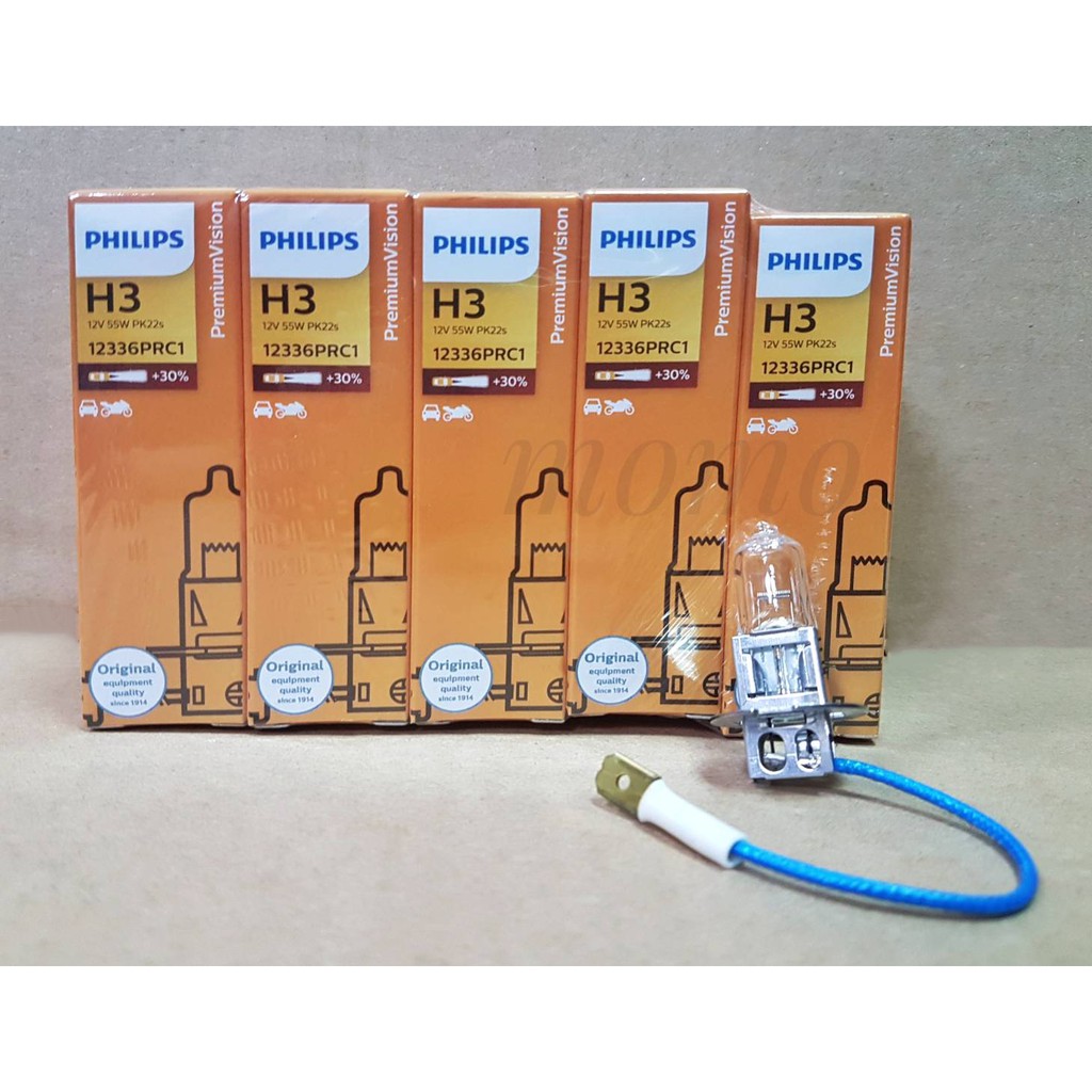 飛利浦 PHILIPS 公司貨 H3 12V 55W 12336 石英燈泡 亮度加強+30% 大燈 車燈 | 蝦皮購物